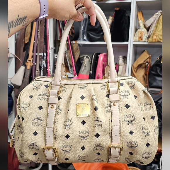 MCM | Bags | Cream Colored Mcm With Lock And 2 Keys | Poshmark